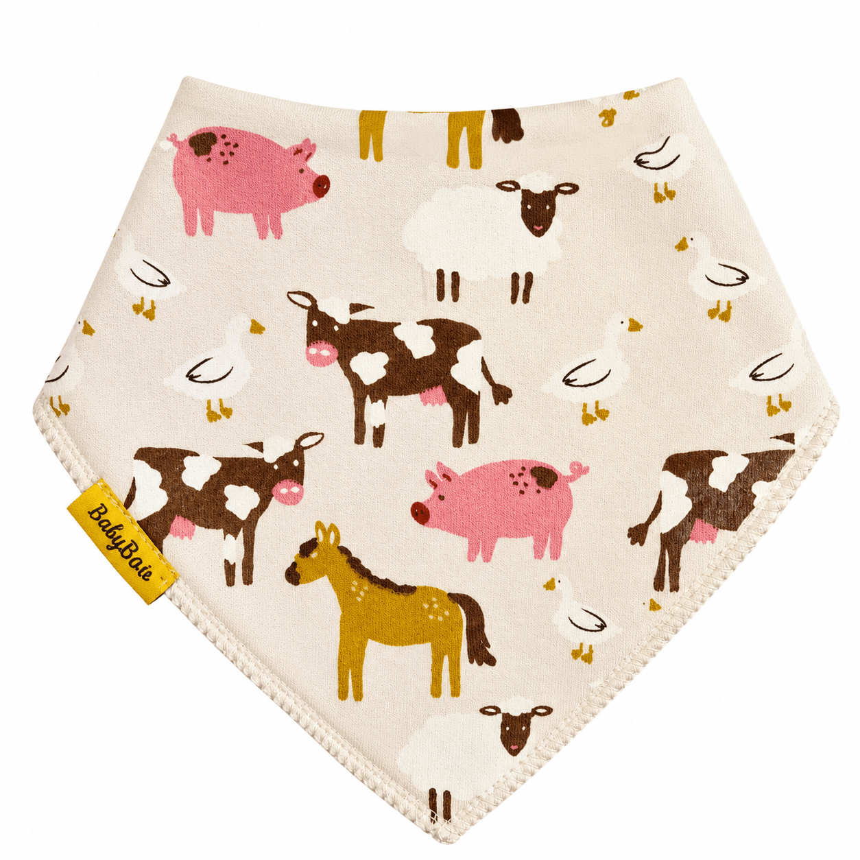 Barnyard Buddies Cream Organic Cotton Bandana Bib – CottonKids.ie